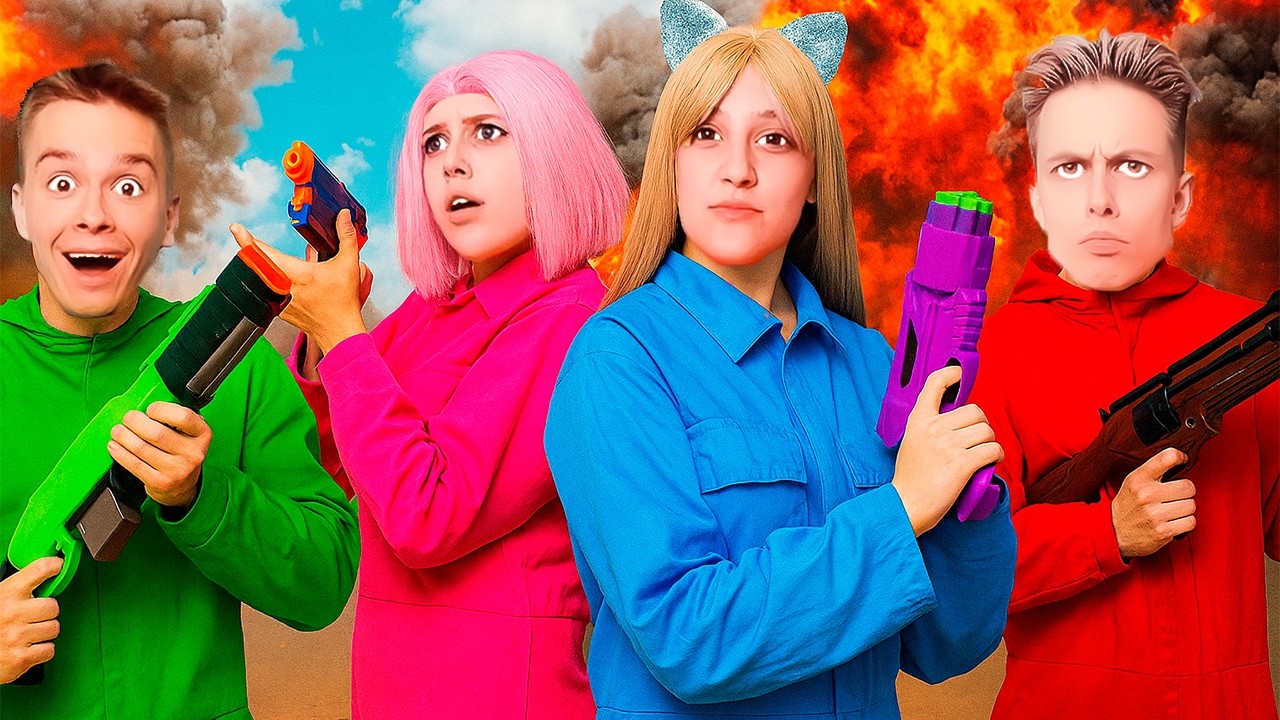HUNGER GAMES with NERF, BARBIE, AMANDA, WEDNESDAY and SQUID GAME ...