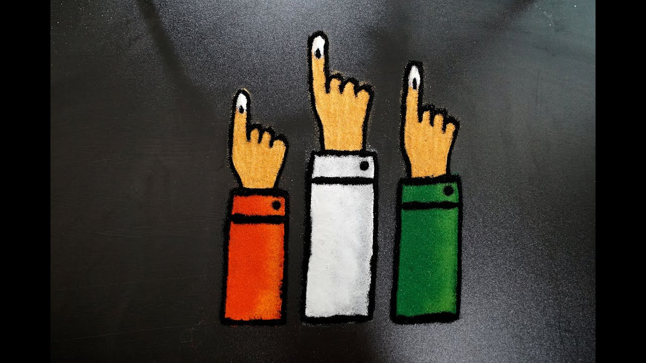 Election Rangoli || मतदाता जागरूकता रंगोली || Election Awareness ...