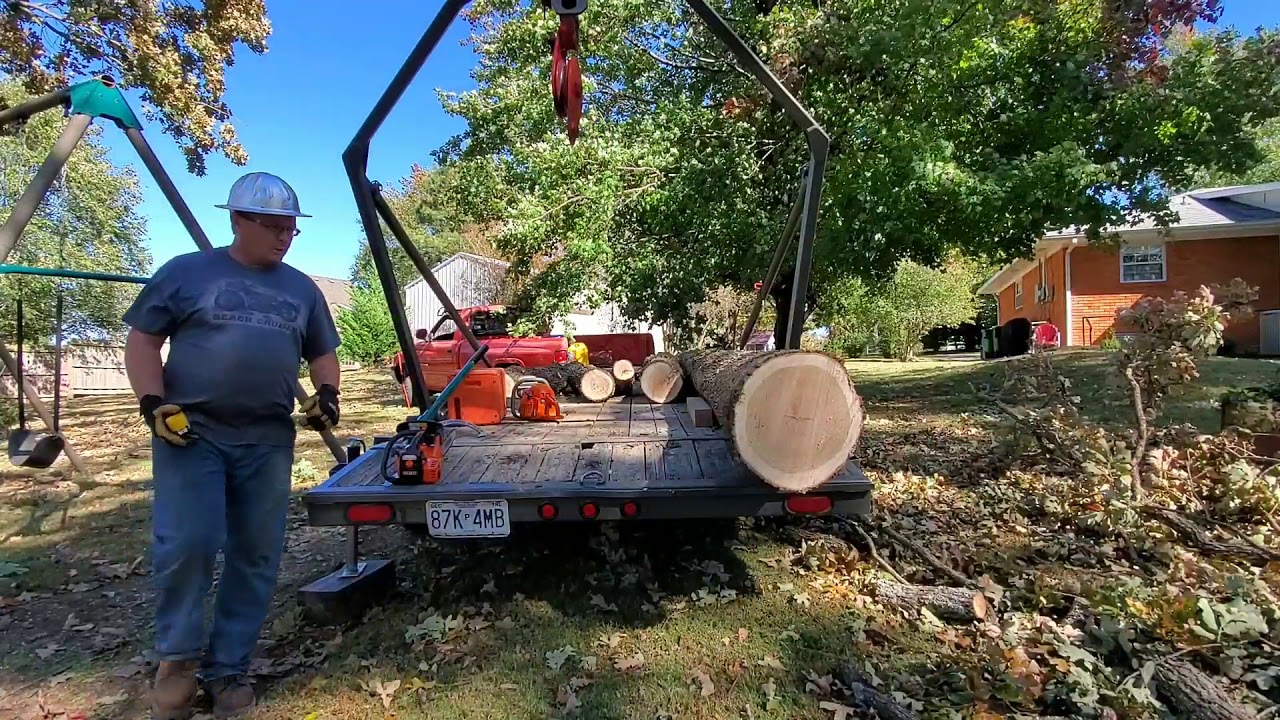 First log loaded on my log arch trailer - YouTube