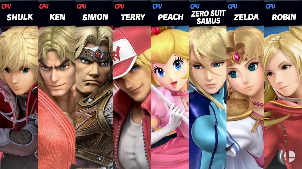 Super Smash Bros. Ultimate - Blonde Hair Boys vs Blonde Hair Girls ...