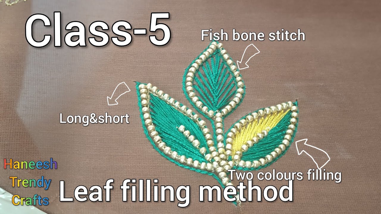 #maggamwork#aariwork# leaf filling method in aari work - YouTube