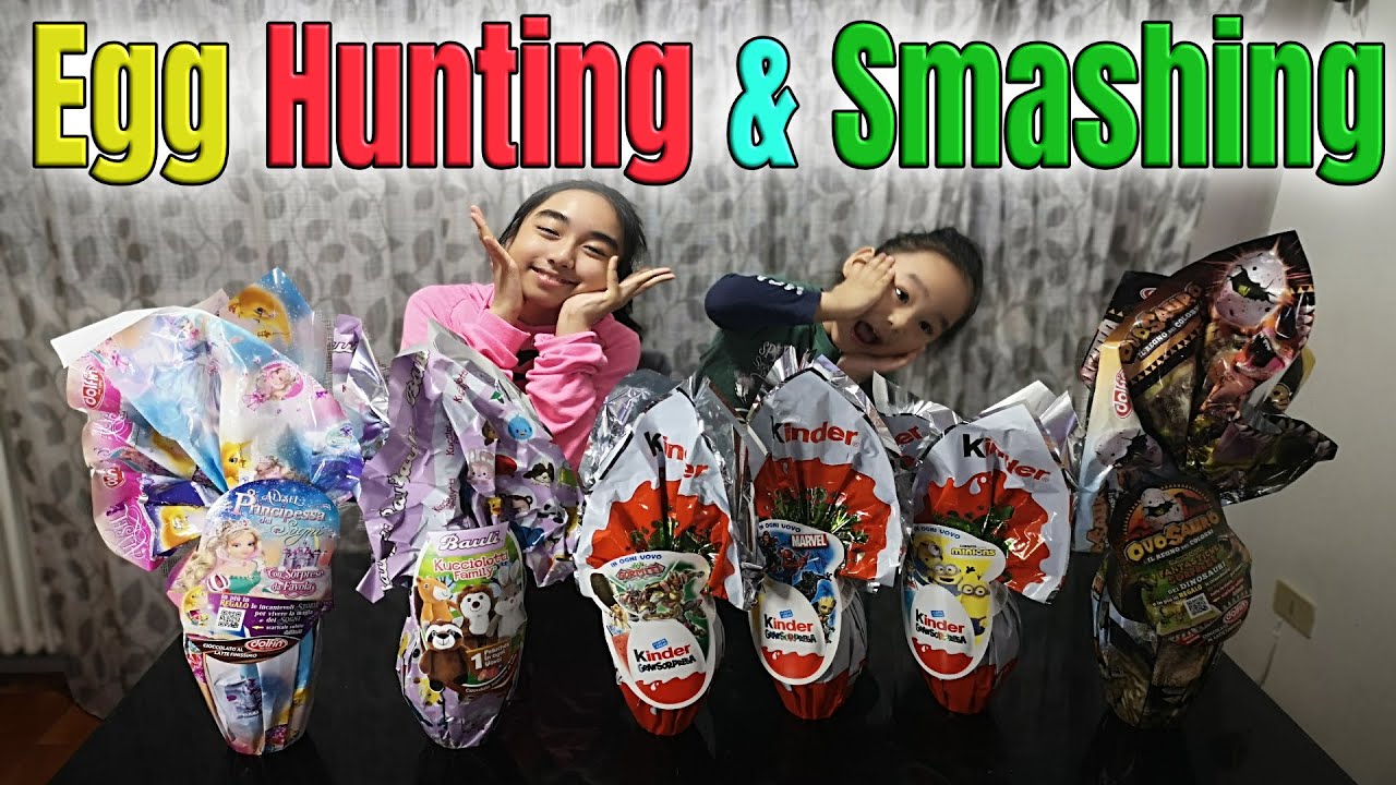Chocolate Easter Egg hunt Smashing,Unboxing and Playing - YouTube