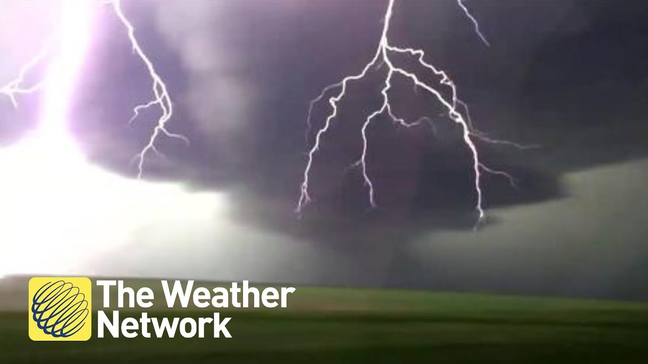 Close call when storm chaser's van is STRUCK by lightning - YouTube