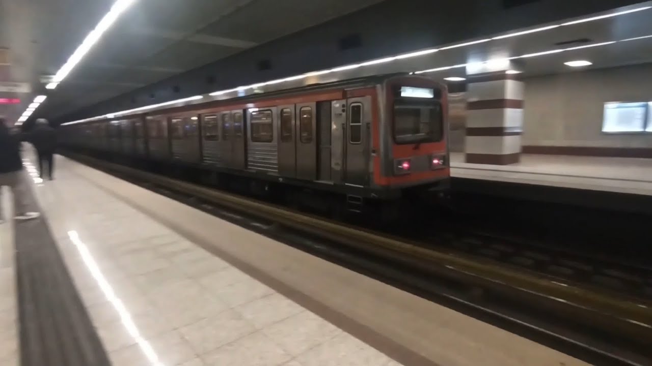 Athens Metro 2025 Arriving And Departing 1st Generation Agia Paraskevi ...