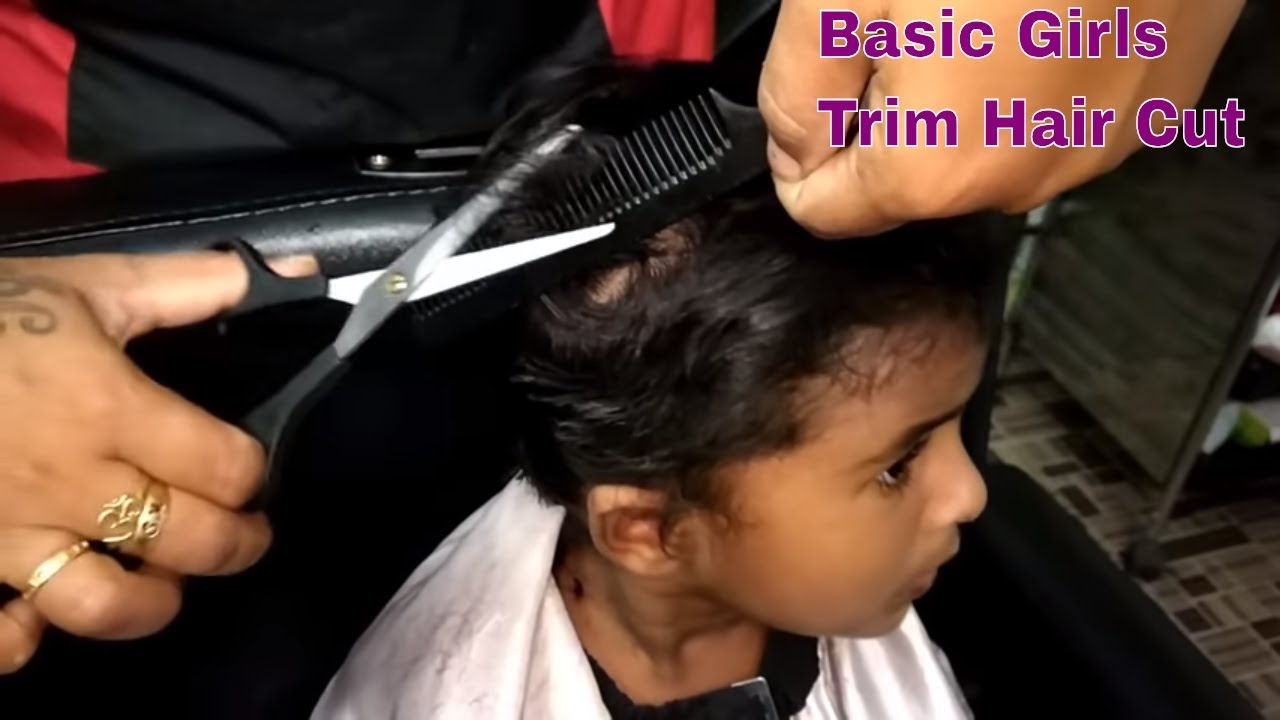 HOW TO CUT GIRL BABY HAIR/Basic Girls Trim Hair Cut - YouTube