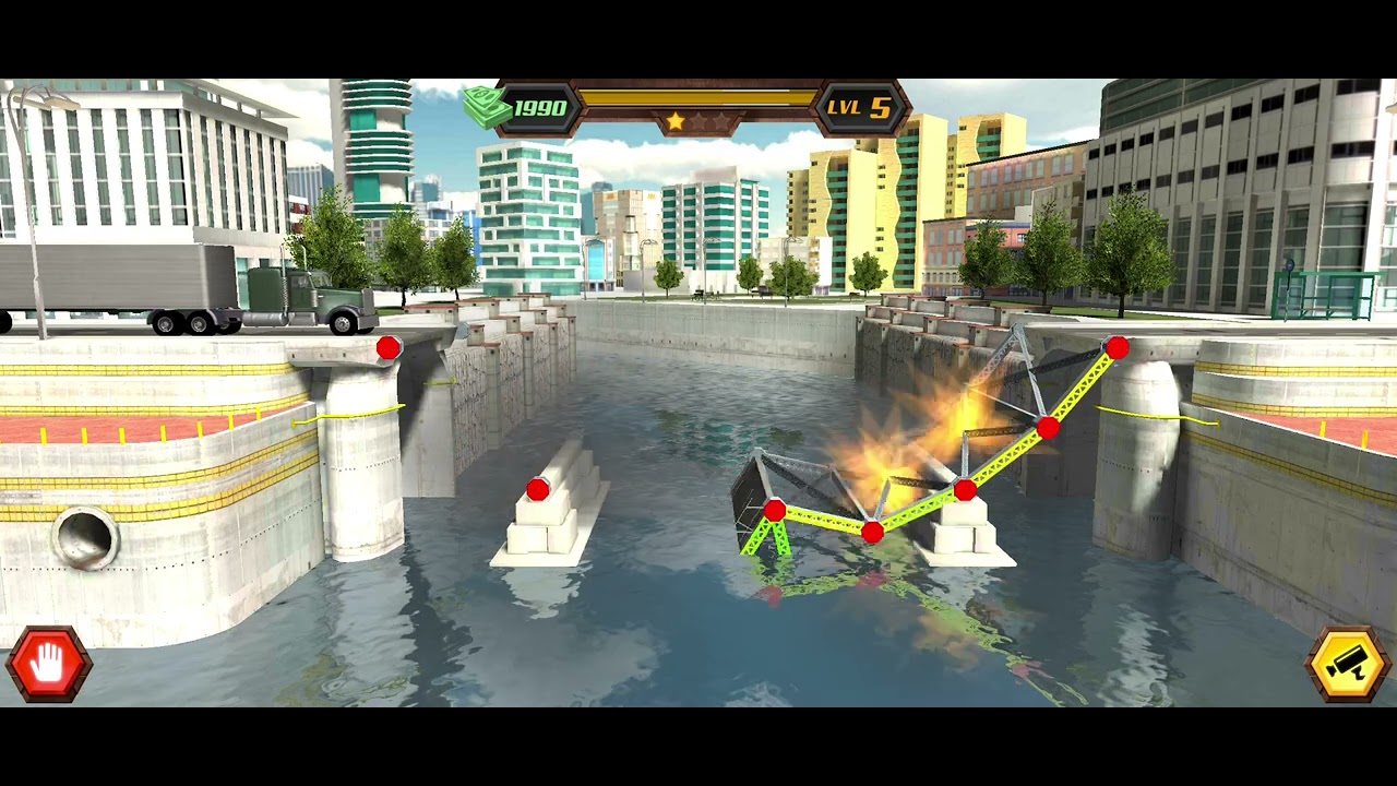 Bridge Construction Simulator Game level-5 - YouTube