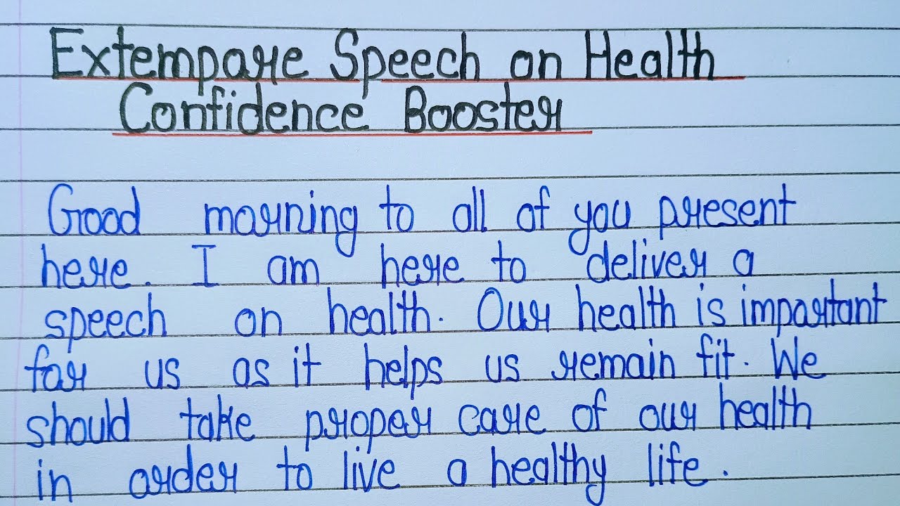 Extempore Speech on Health Confidence Booster/Speech on Health ...