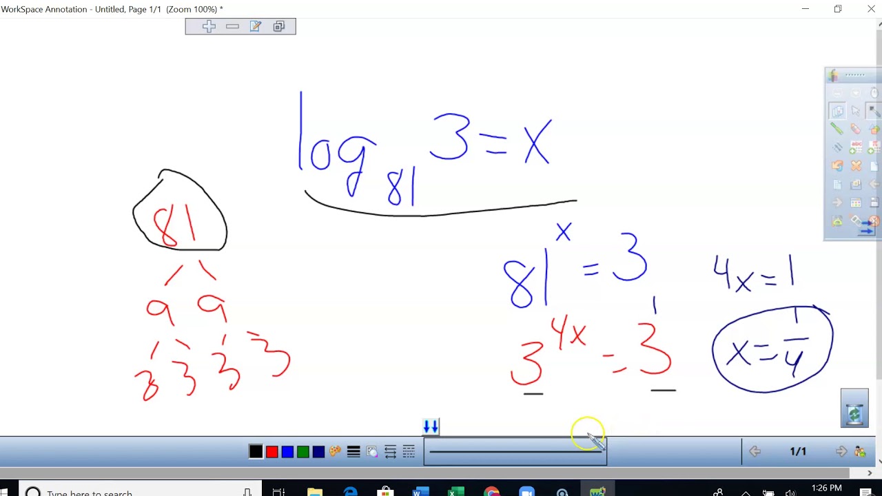 Logarithm mathxl explanations - YouTube