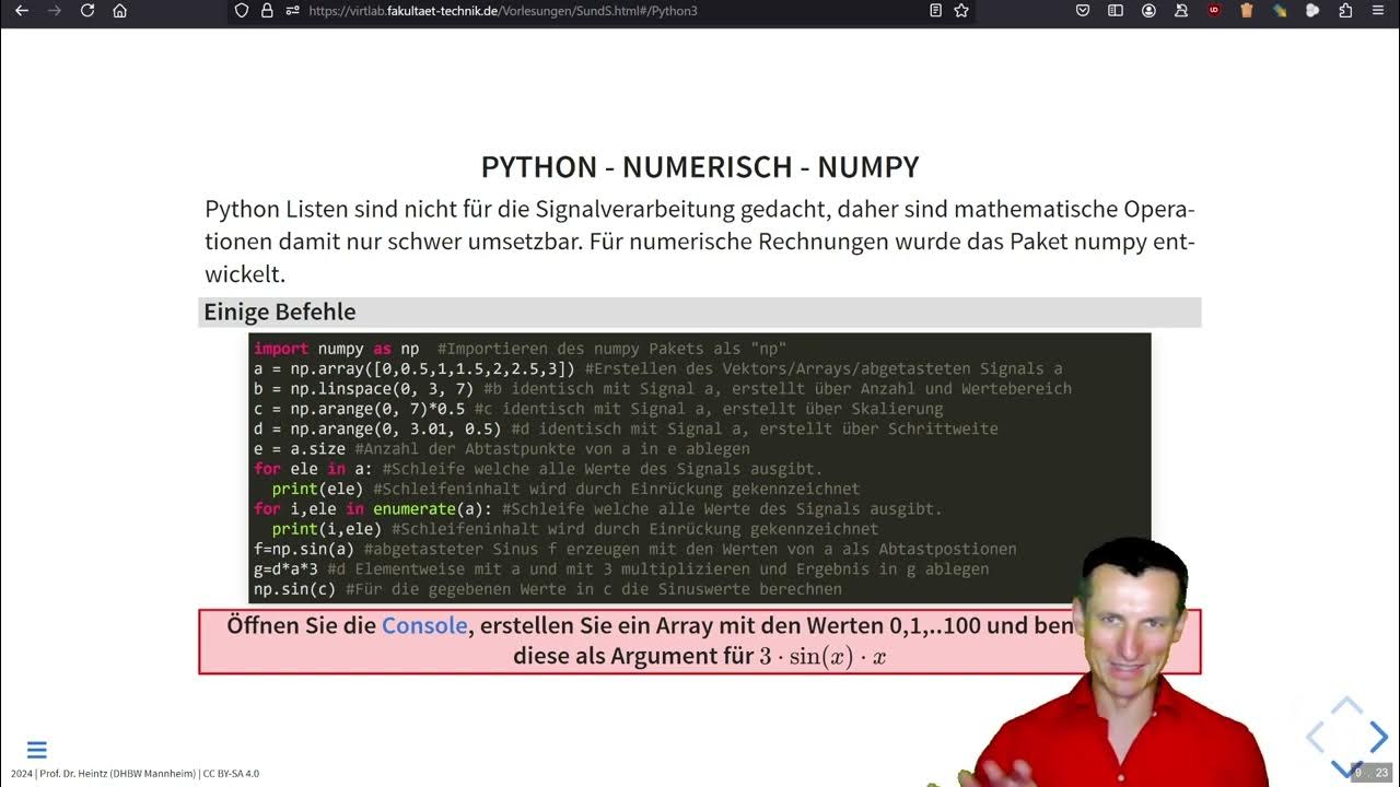 Signale und Systeme - Digitale Signalverarbeitung - Python Numpy - YouTube