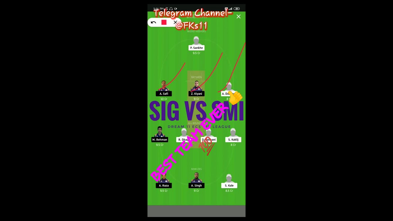 SMI VS SIG TODAYS 17 JUNE FULL MATCH ANALYSIS..SMI VS SIG DREAM TEAM ...