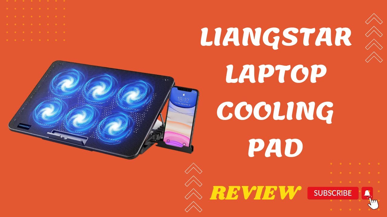 LIANGSTAR Laptop Cooling Pad, Laptop Cooler with 6 Quiet Fans for 12-17 ...