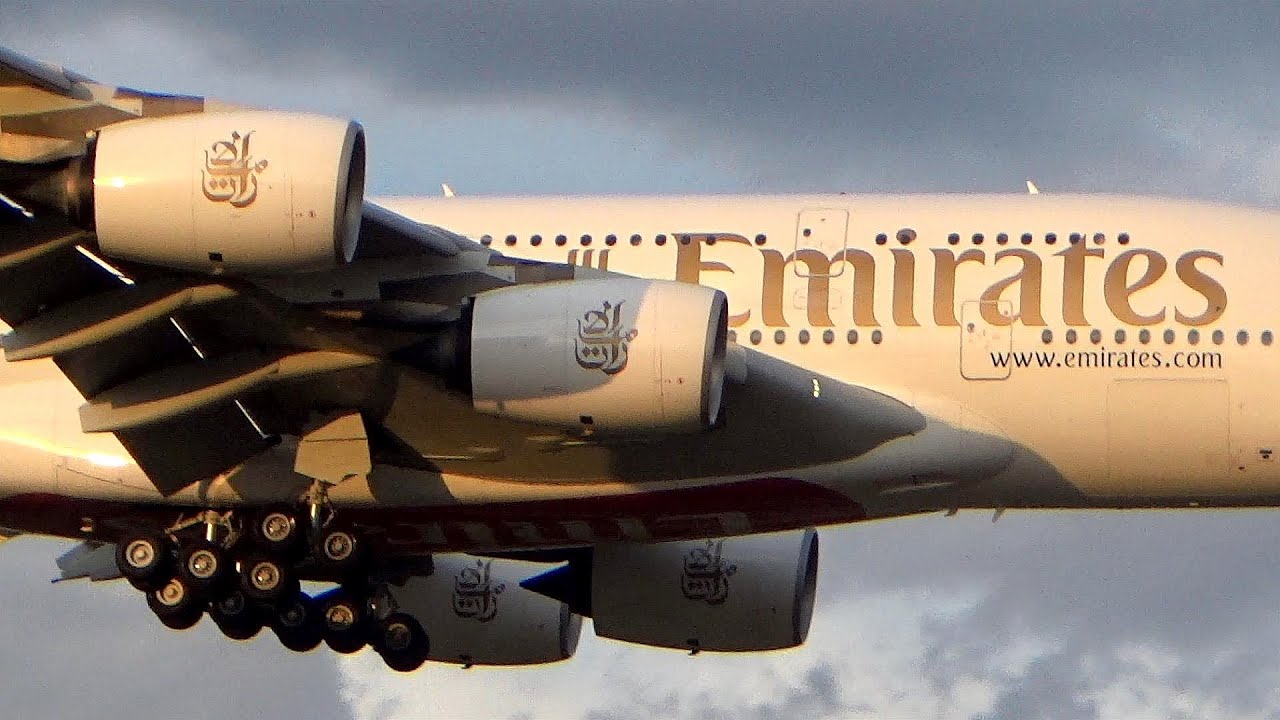 Emirates Airbus A380 (EK 406) arrives at Melbourne Airport on Tuesday ...