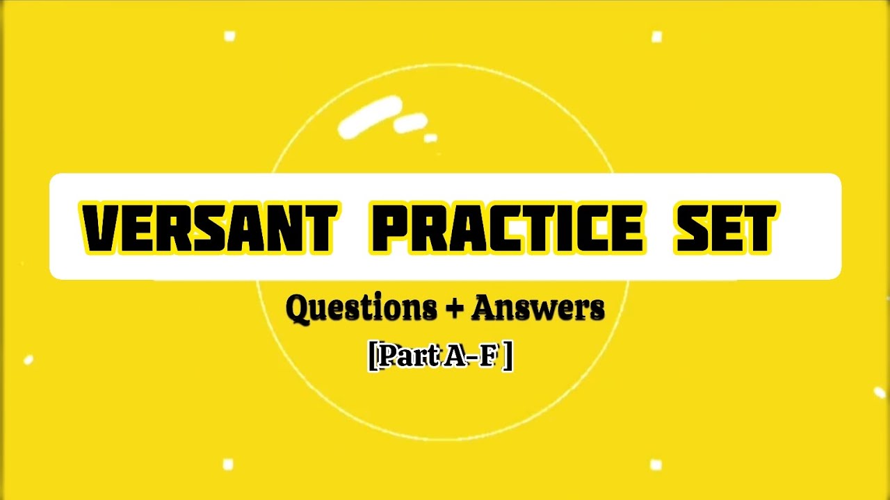 Versant Practice Set • All sets (A-F) | Question+Answer| Amazon ...