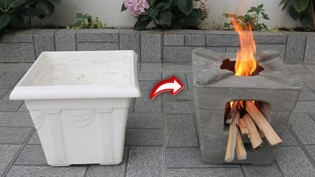 How to cast a stoves with a simple but effective plastic and cement ...
