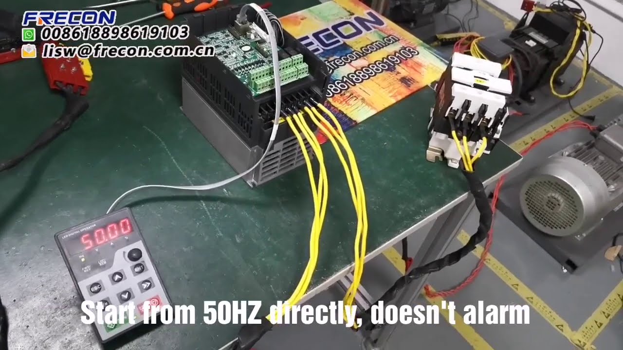 50HZ start directly testing of Frecon VFD VSD Solar pump inverter - YouTube