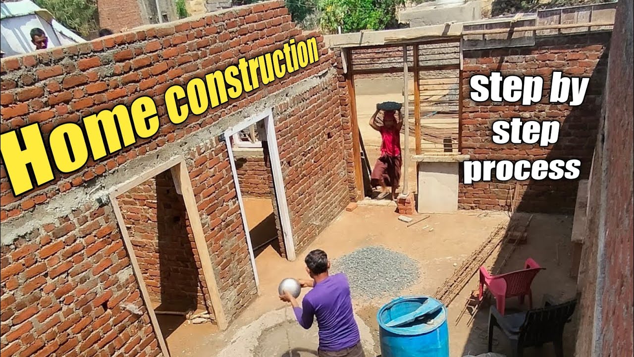 Home construction step by step process || home construction start to ...