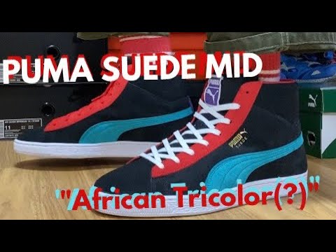 PUMA SUEDE MID XXI "African Tricolor / Multicolor" review & on feet ...