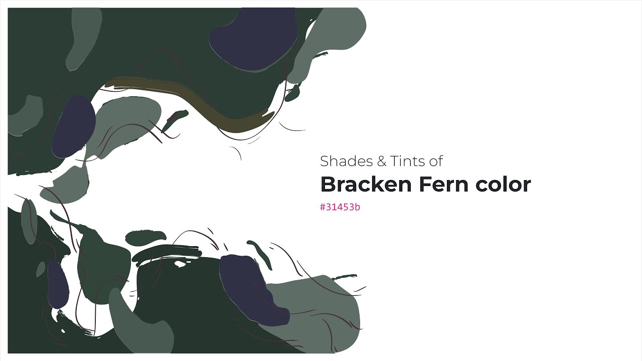 Shades & Tints of Bracken Fern color #31453b A Cool Green color #2b3d34 ...