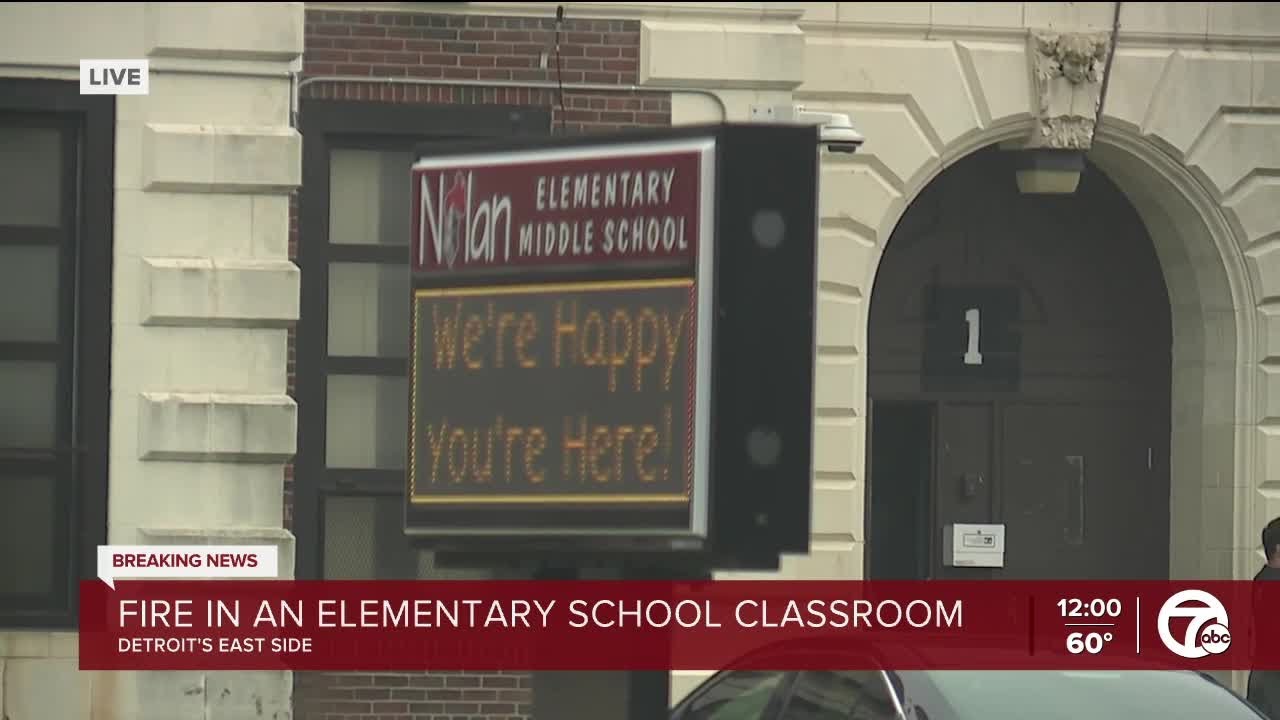 Fire reported inside Detroit elementary school classroom - YouTube