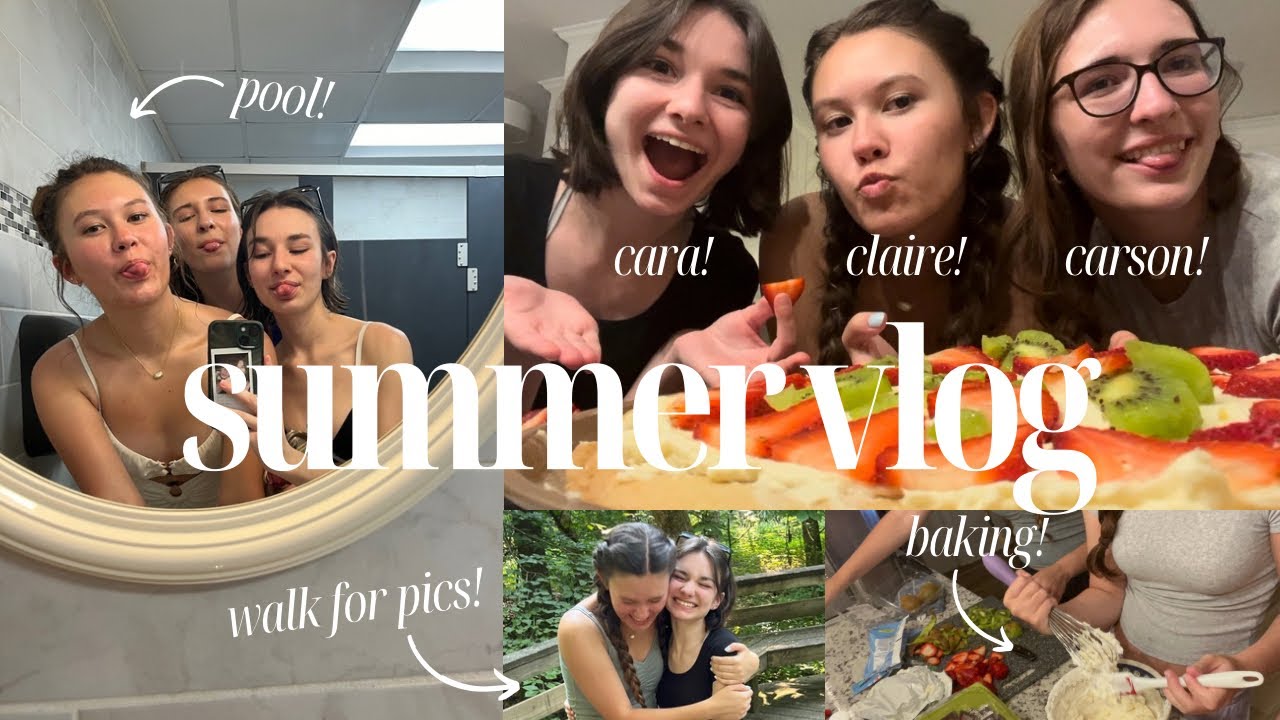 Summer vlog!!!! | pool, baking, sleepover | Cara Abernathy - YouTube