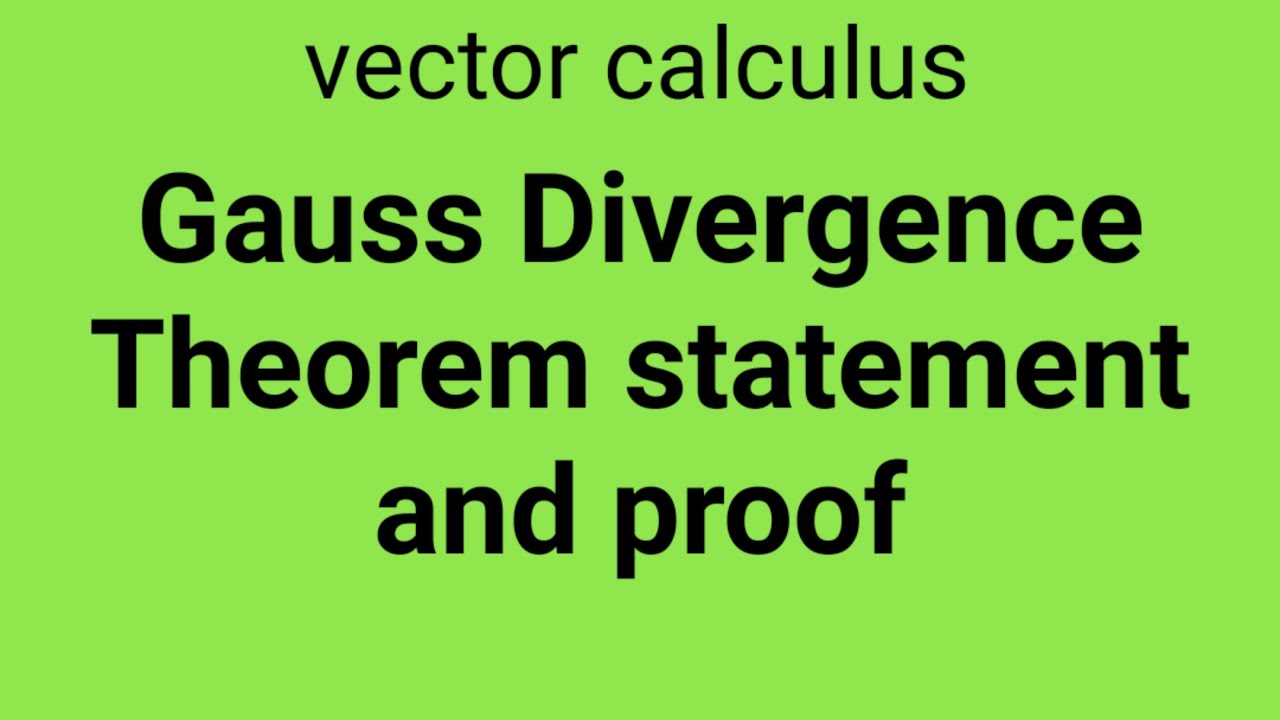 Gauss divergence theorem statement and proof - YouTube