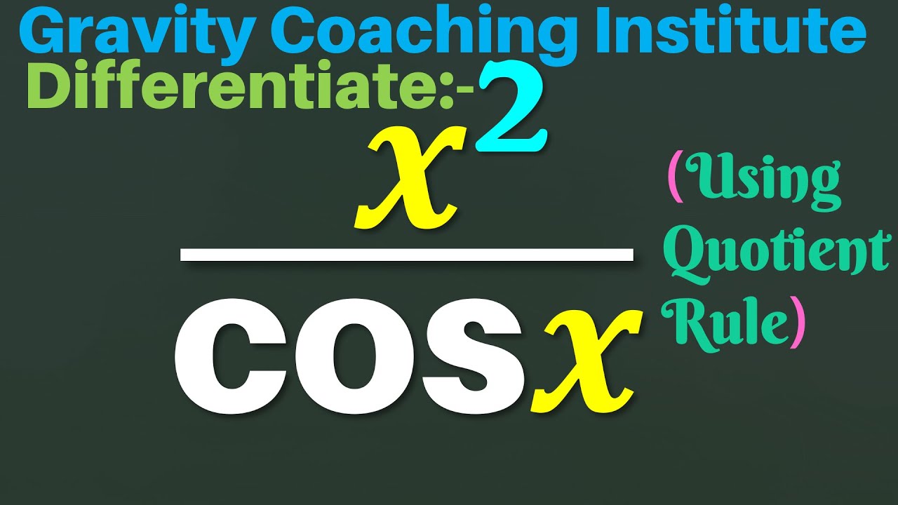 Differentiate x ^2 / cos ⁡x | Differentiate x square by cos x ...