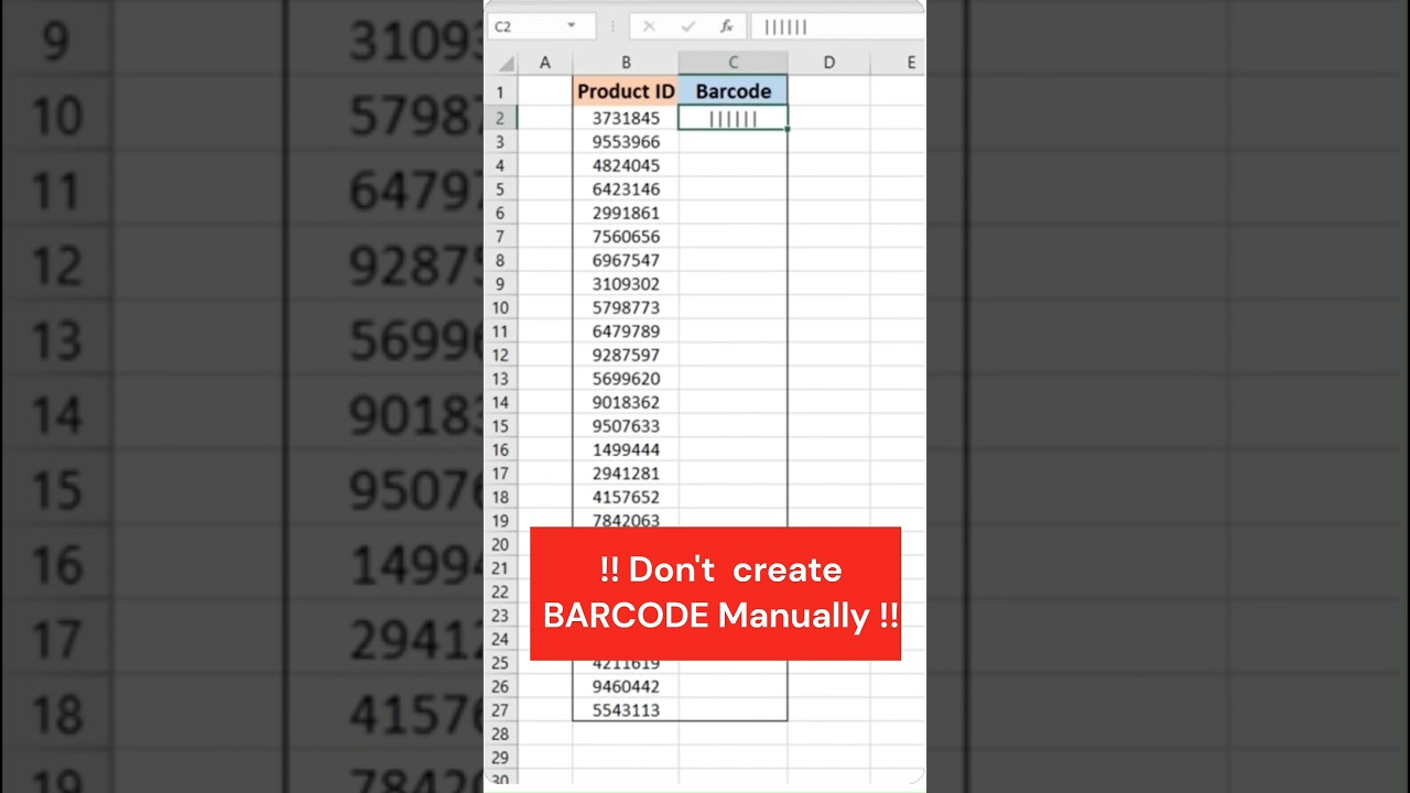 Excel Barcode Excel Exceltips Shorts Exceltipsandtricks Trending Youtube