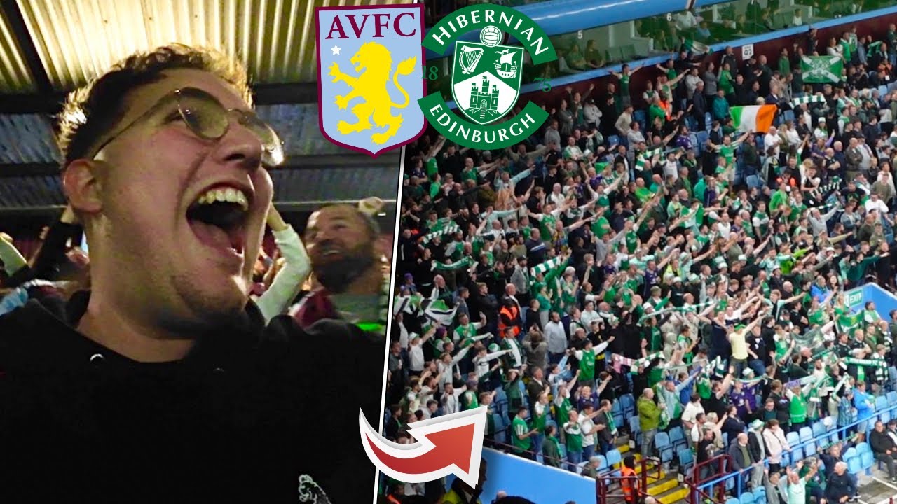 INCREDIBLE HIBERNIAN fans as VILLA RETURN to EUROPE! 🏆 - YouTube