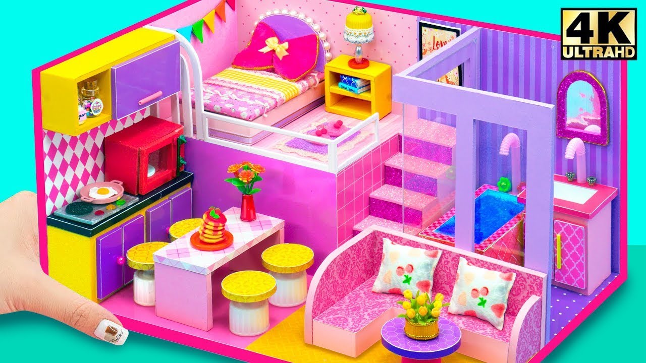 DIY Mini Pink Cardboard House – Creative & Unique Design for Two ️ DIY ...
