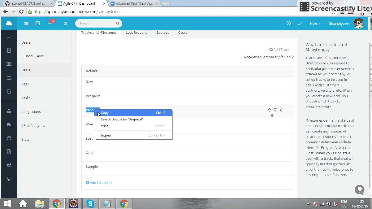 Agile Crm Rest Api Calls Create Deal Using Using Advance Rest Client 1321