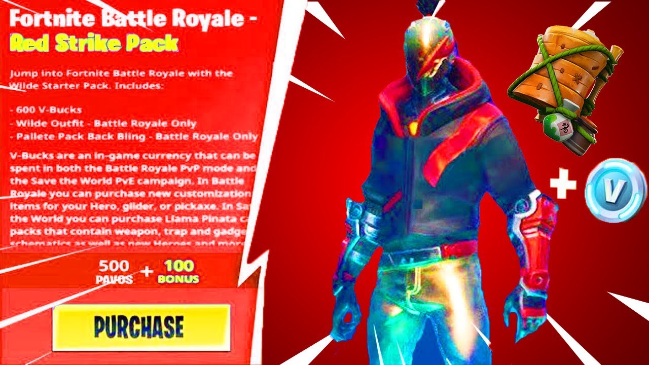 The New ''RED STRIKE'' Pack in Fortnite (STARTER PACK) - YouTube