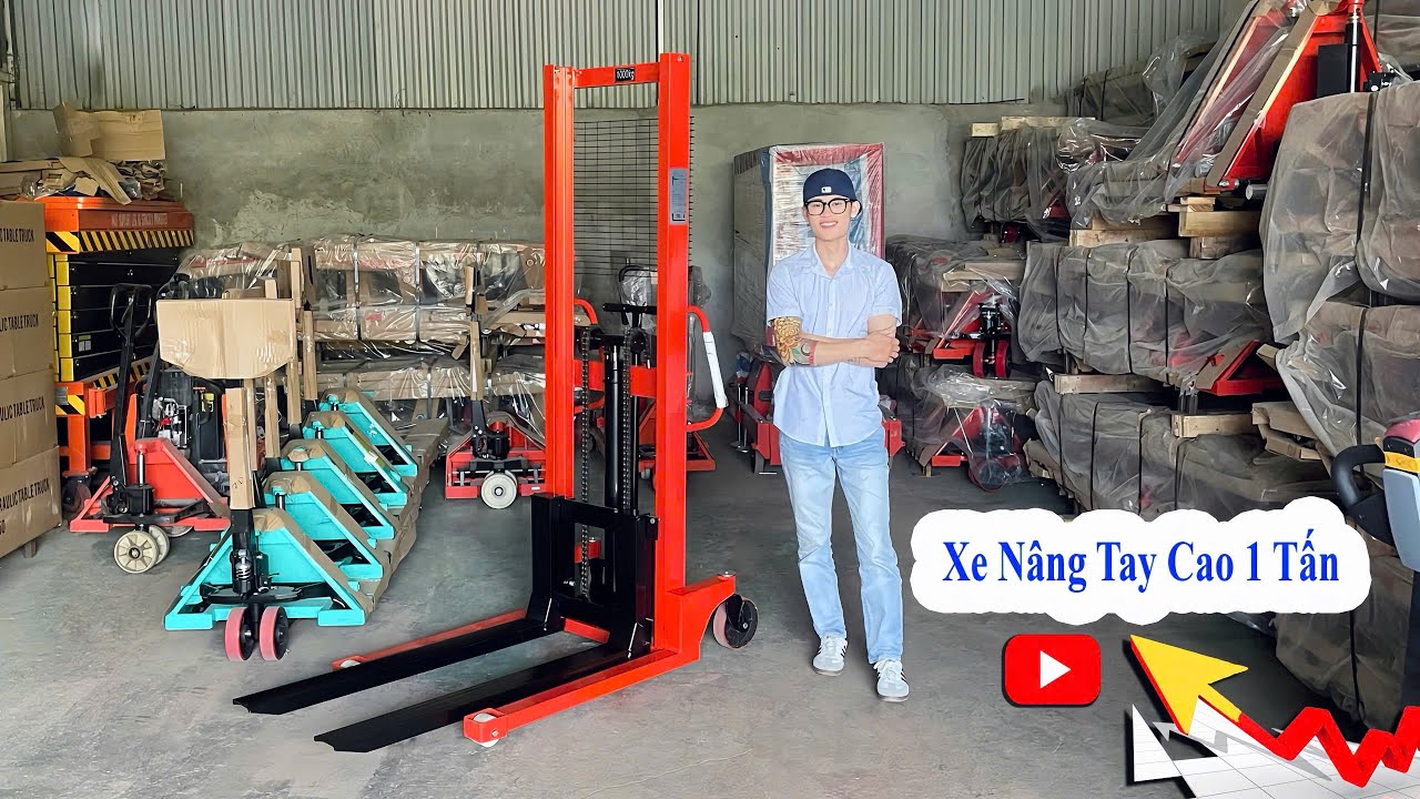 [ BÁO GIÁ ] Xe Nâng Tay Cao 1 Tấn Không Phanh Giá Rẻ | 1 Ton High Lift ...