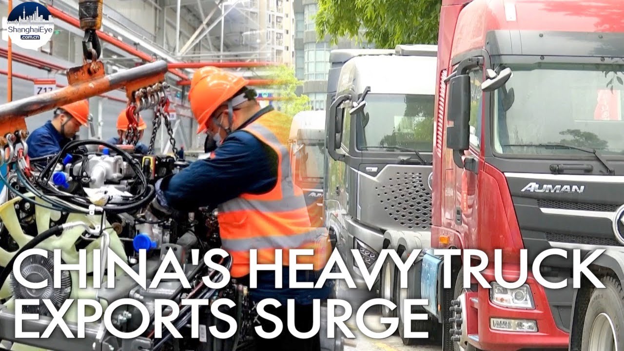 China's heavy truck export bumps up over strong overseas demand - YouTube