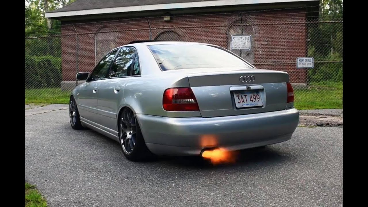 Bagged Audi S4 - Revs & Antilag - YouTube