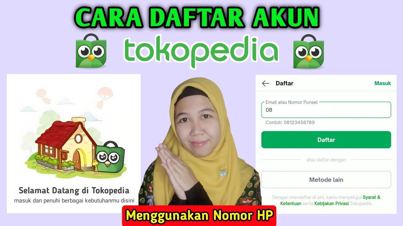 DAFTAR / BUAT AKUN TOKOPEDIA TERBARU PAKAI NOMOR HP (How To Sign In ...