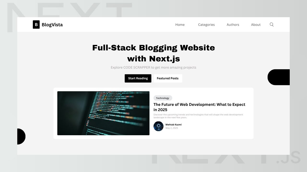 Create a Full Stack Functional Blogging Website with Next.js - Complete ...