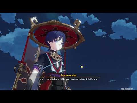 genshin impact - Scaramouche 6th fatui harbinger cut scene - musk reef ...