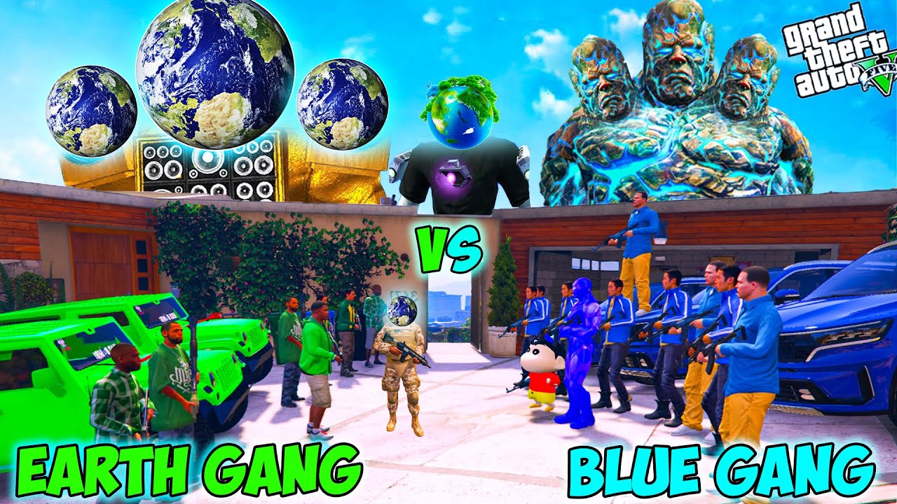 Franklin Blue Gang VS Shinchan Green Gang Ultimate Challenge In GTA 5 ...