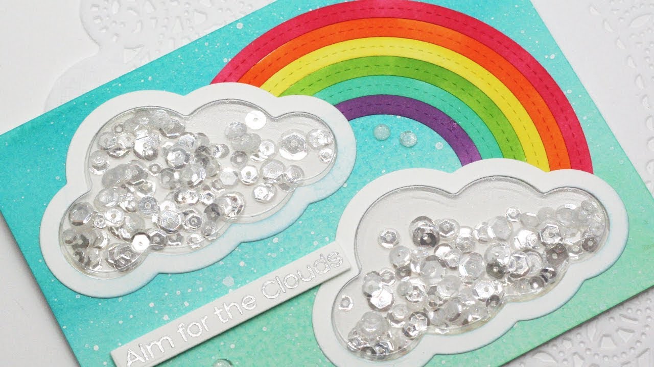 How to Create a Cloud & Rainbow Shaker Card - YouTube