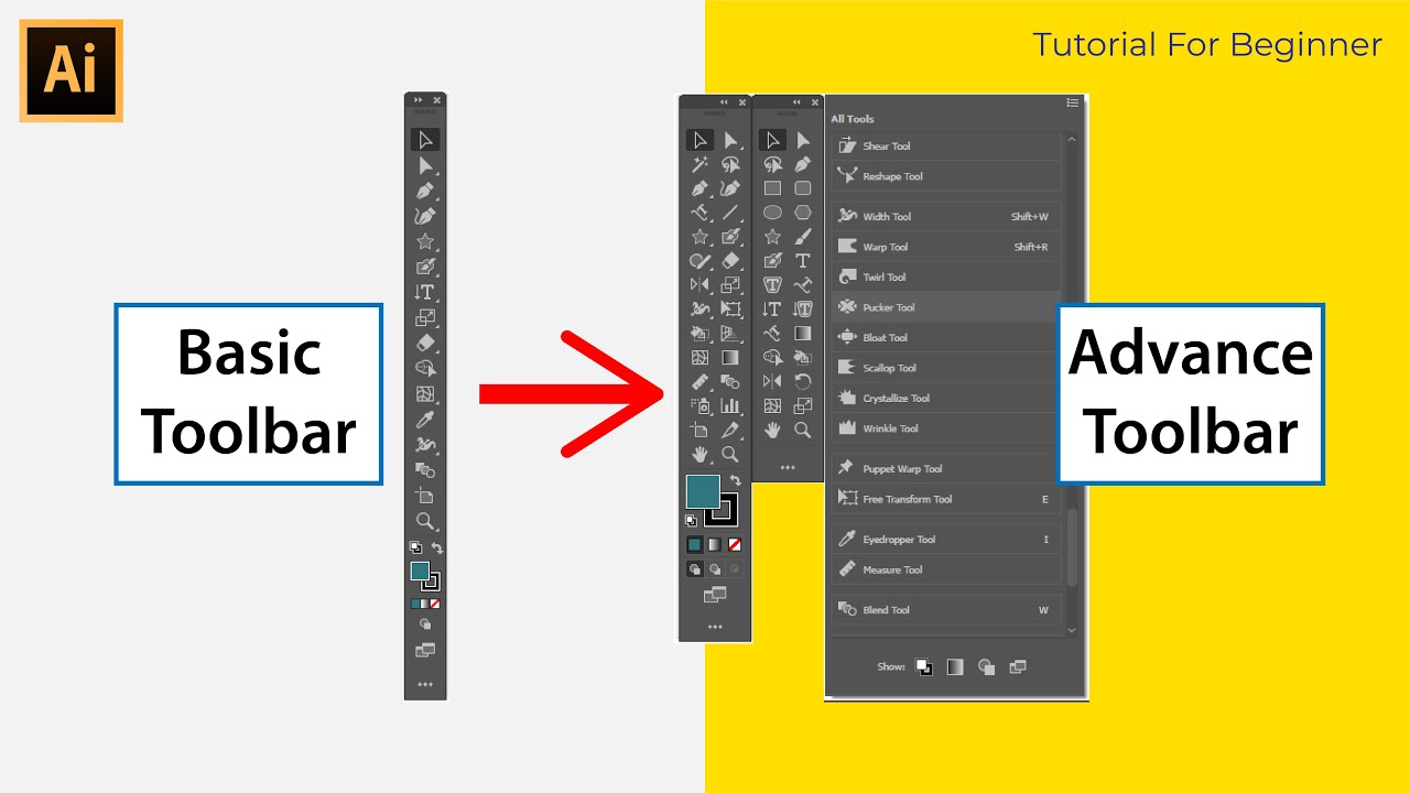 Secret Easy How To Show All Tools In Toolbar Adobe Illustrator Tutorial Youtube