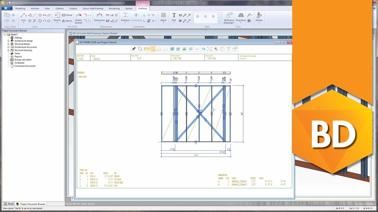 6: Generate Wall Panel Drawings [Vertex BD Steel Framing Tutorial ft ...