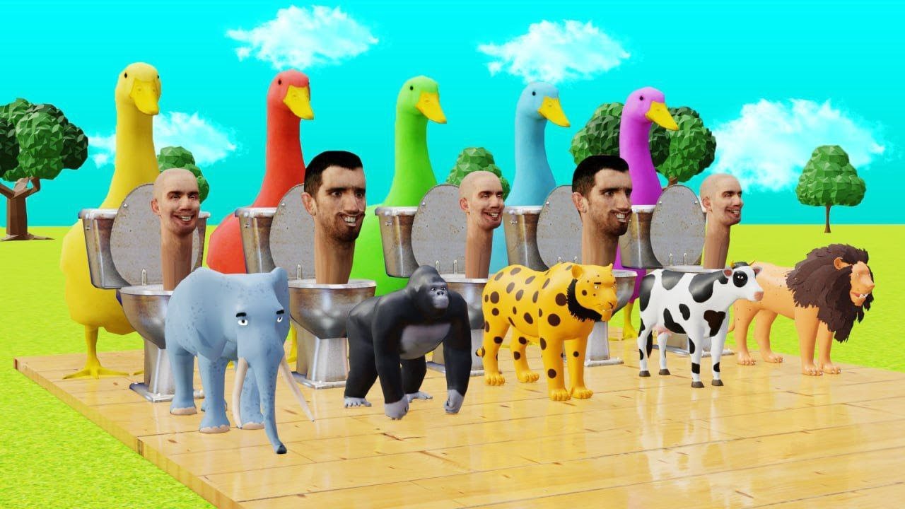 5 Giant Ducks | Skibidi Toilet Magic Transformation With Elephant ...