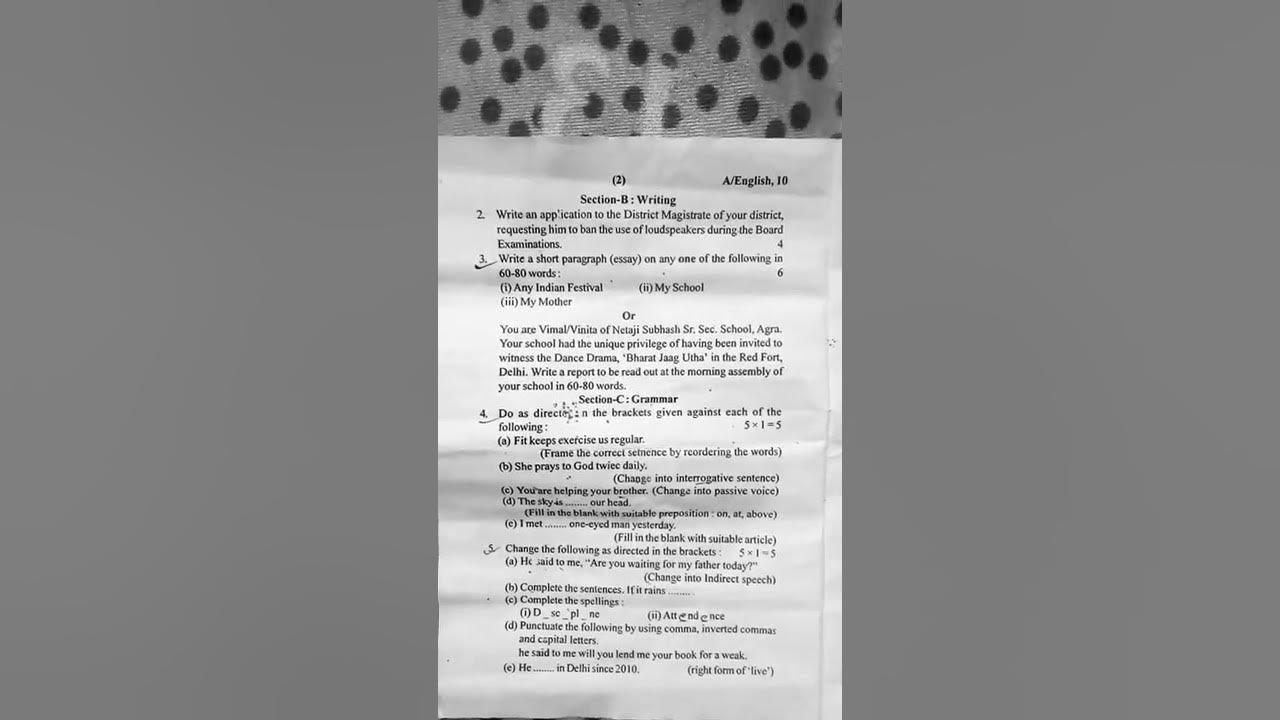 Up Board Class 10 Pre board Exam Paper Of English 2022 Up Board Class up-board-class-10-pre-board-exam-paper-of-english-2022-up-board-class