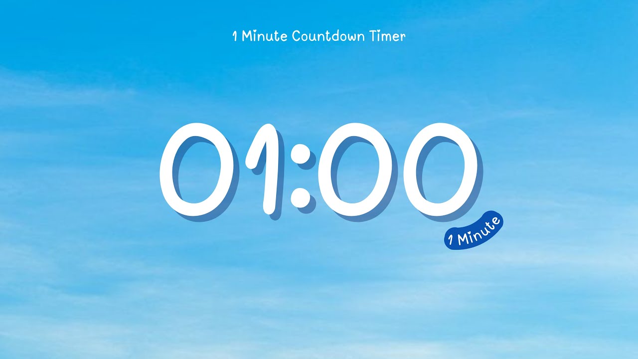 1 Minute Countdown Timer with Sky and Clouds - YouTube