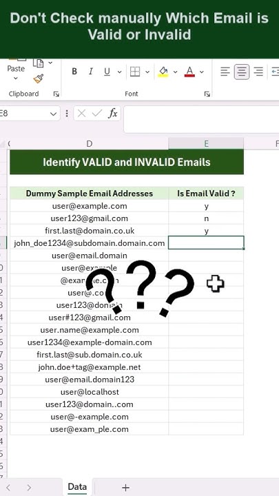 Check Email is Valid or Invalid in Excel using Custom Function ! # ...