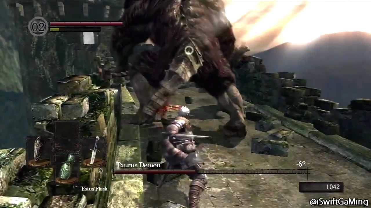 [PS3] Dark Souls Taurus Demon Boss (Knight) - YouTube