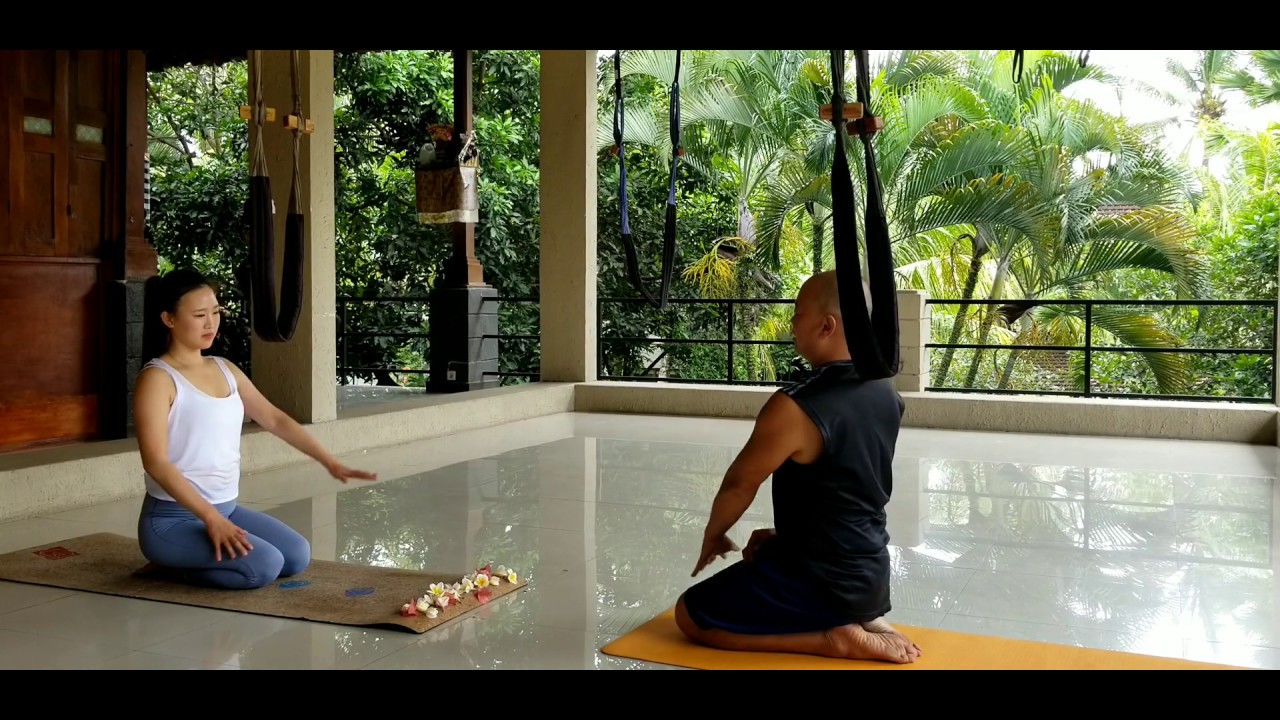 Fly High Yoga Level 2 partner work, inversions and adjustments. - YouTube