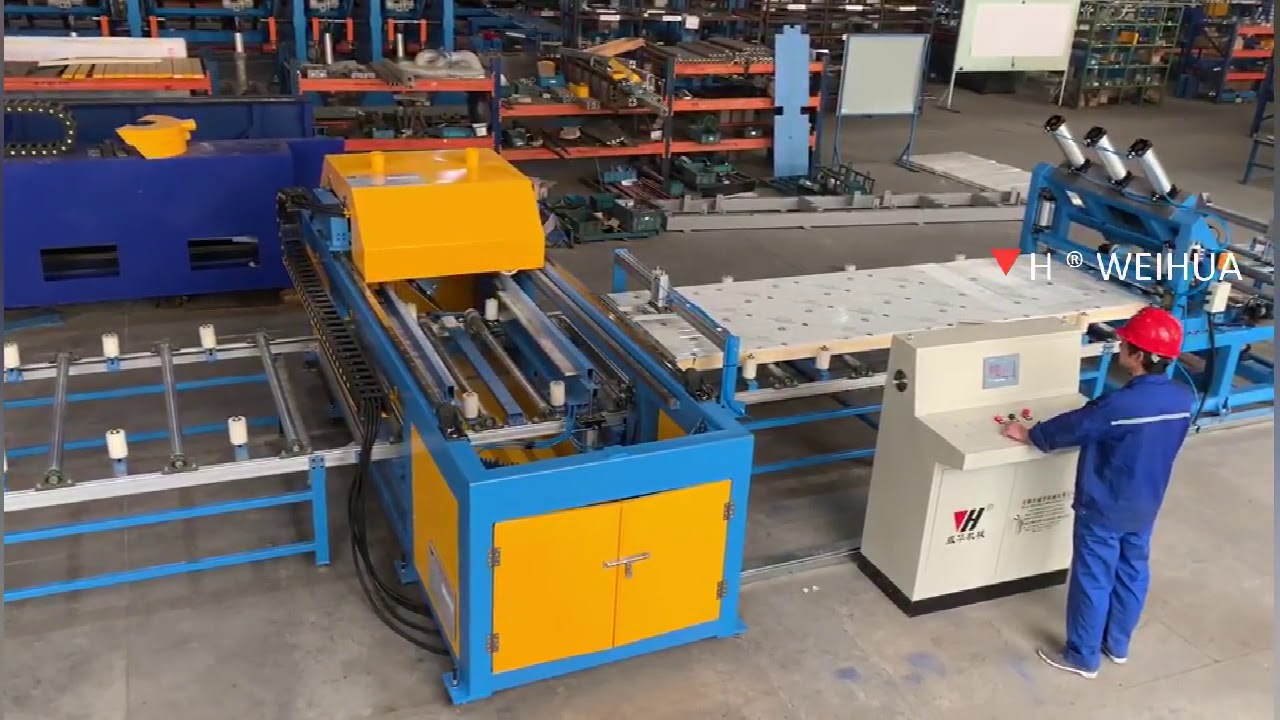 Conner panel cutting and bending machine - YouTube