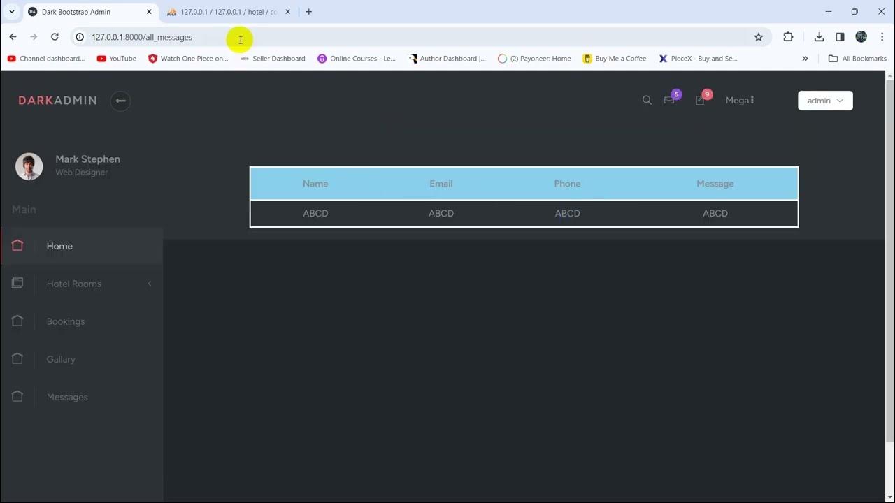 Showing Customer Messages in Laravel Admin | Laravel Hotel Management System Project Tutorial ...