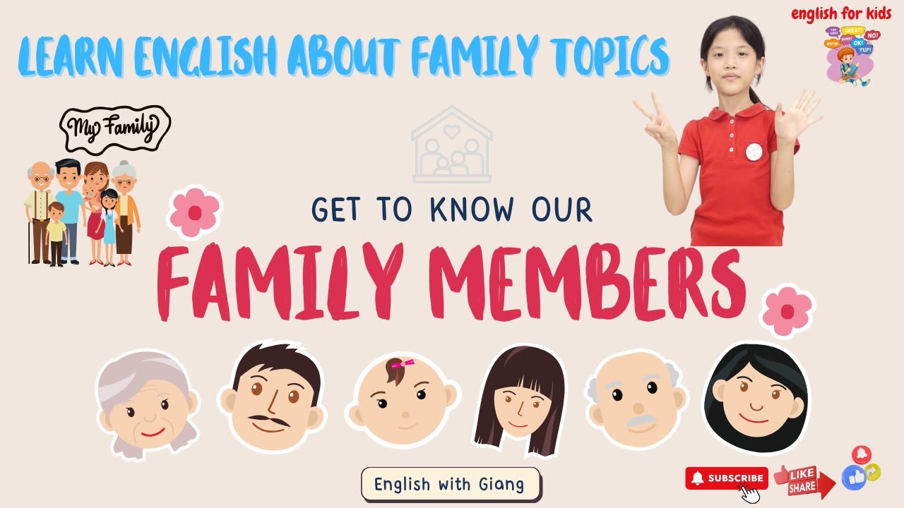 KIDS VOCABULARY| LEARN ENGLISH ABOUT FAMILY TOPICS| ENGLISH WITH GIANG ...